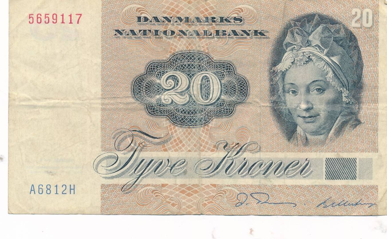 Dänemark 20 Kroner 1972 Geldschein Banknote Danmark IV | MA-Shops