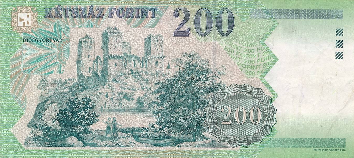 Ungarn 200 Forint 2001 Geldschein Banknote Magyar Nemzeti Bank Ketszaz ...