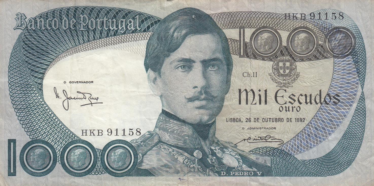 1000 Escudos 1982 notas de portugal Mil escudos VF- | MA-Shops