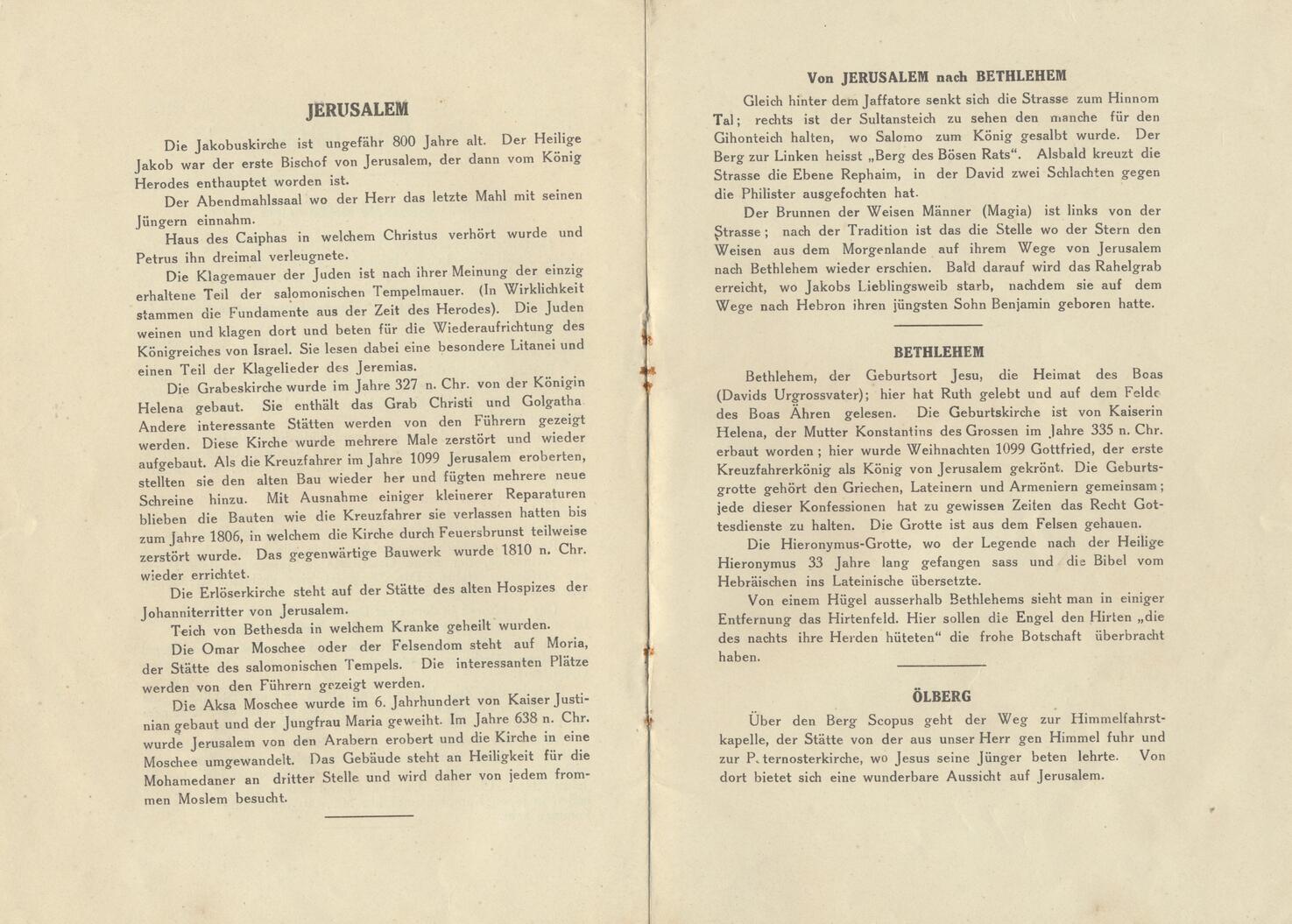 Deutschland Palästina Programm Heft für Palästina Orientfahrt 1928 ...