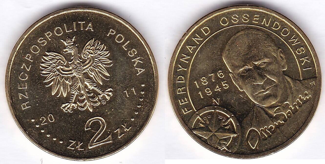 2 Zloty 2 Zlote 2011 MW Polen M nze Ferdynand Ossendowski In 2 Zloty 2 Zlote 2011 MW Polen M nze Ferdynand Ossendowski In