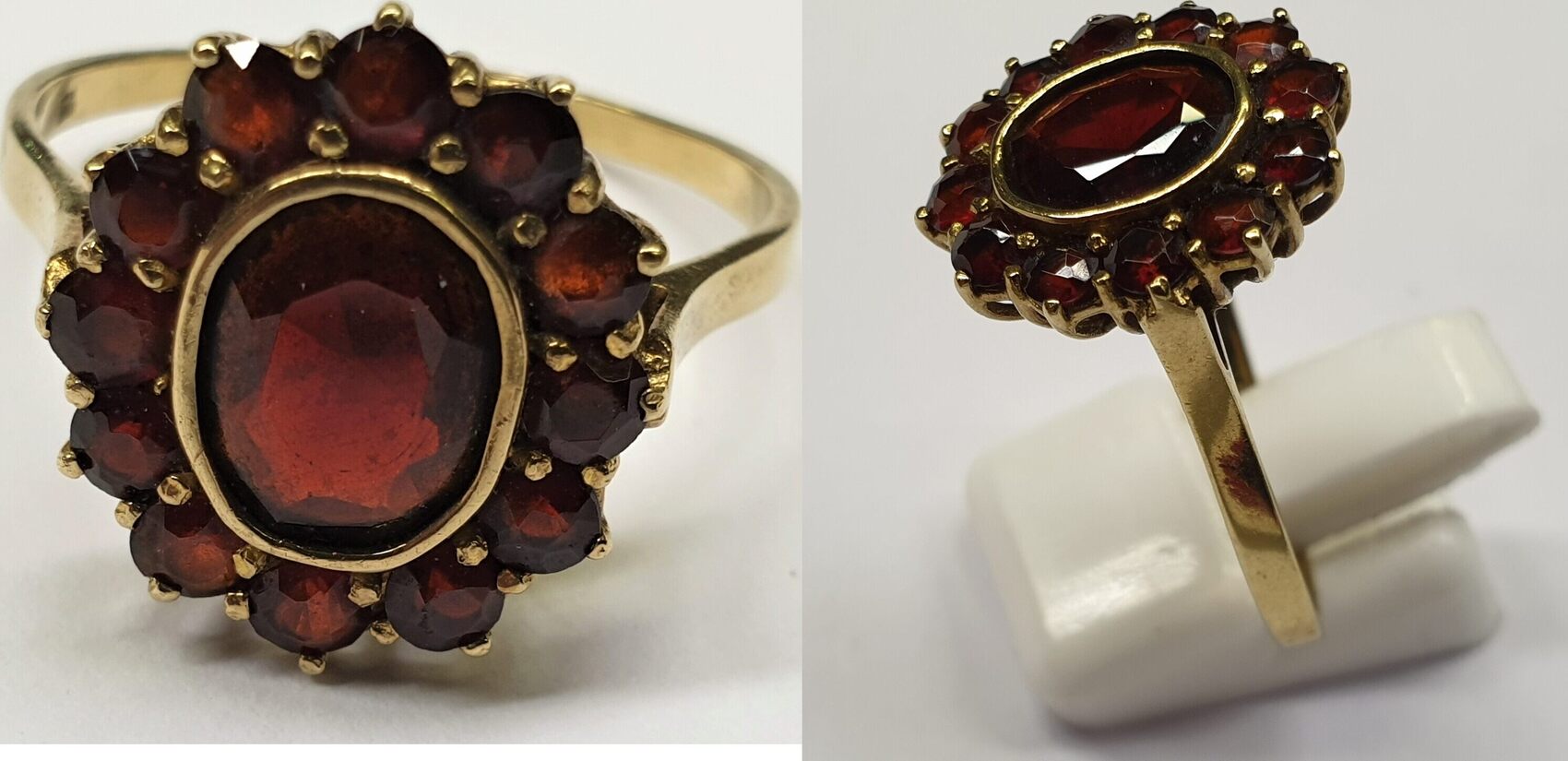 Granatschmuck 8 Karat 333er Gold Ring Granat Granatting Damenring ...