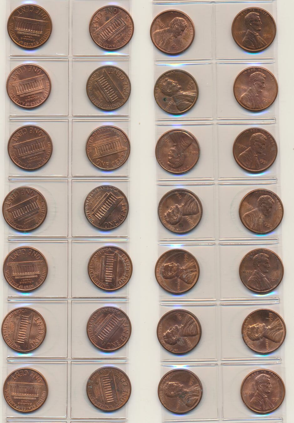 USA ONE CENT 14 x Lincoln in fast Bankfrischer Qualität | MA-Shops