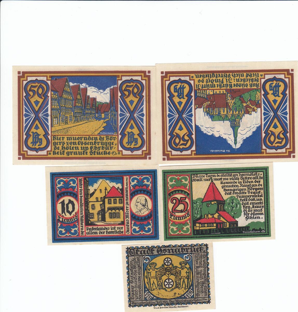 Deutschland Deutsches Reich 5 10 25 50 75 Pfennig 1 2 5 Mark 1921 ...