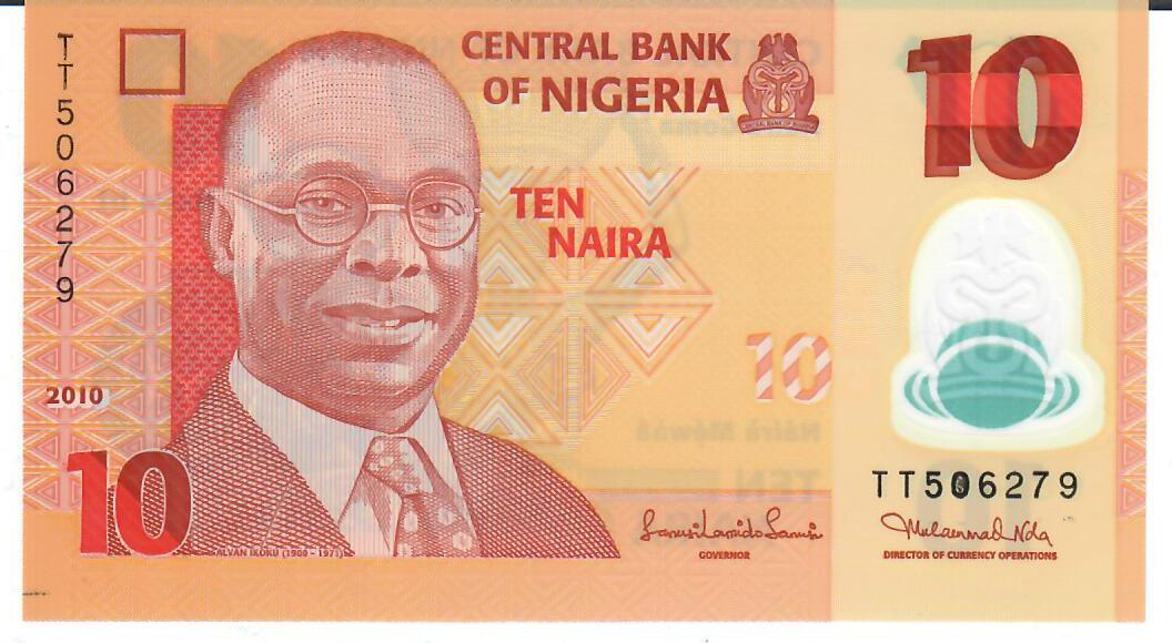 Nigeria 10 Naira 2010 Banknote Geldschein unc | MA-Shops