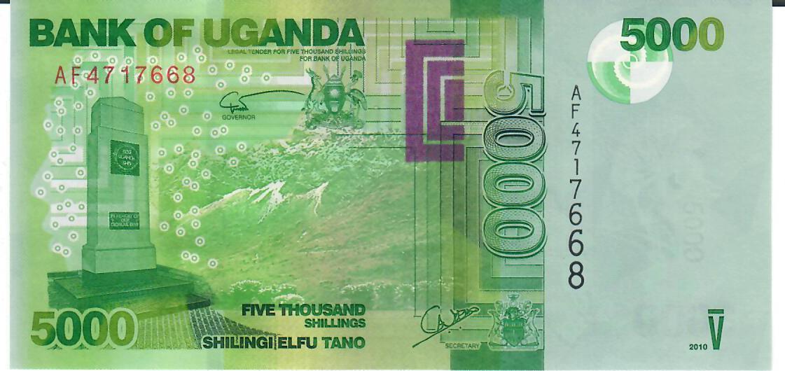 Uganda 5000 Shilingi Elfu Tano 2010 Banknote Geldschein unc | MA-Shops