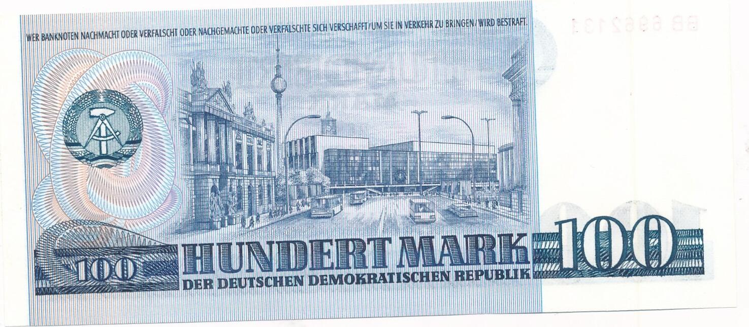 Deutschland DDR 100 Mark 1985 Geldschein Banknote, Staatsbank der DDR ...