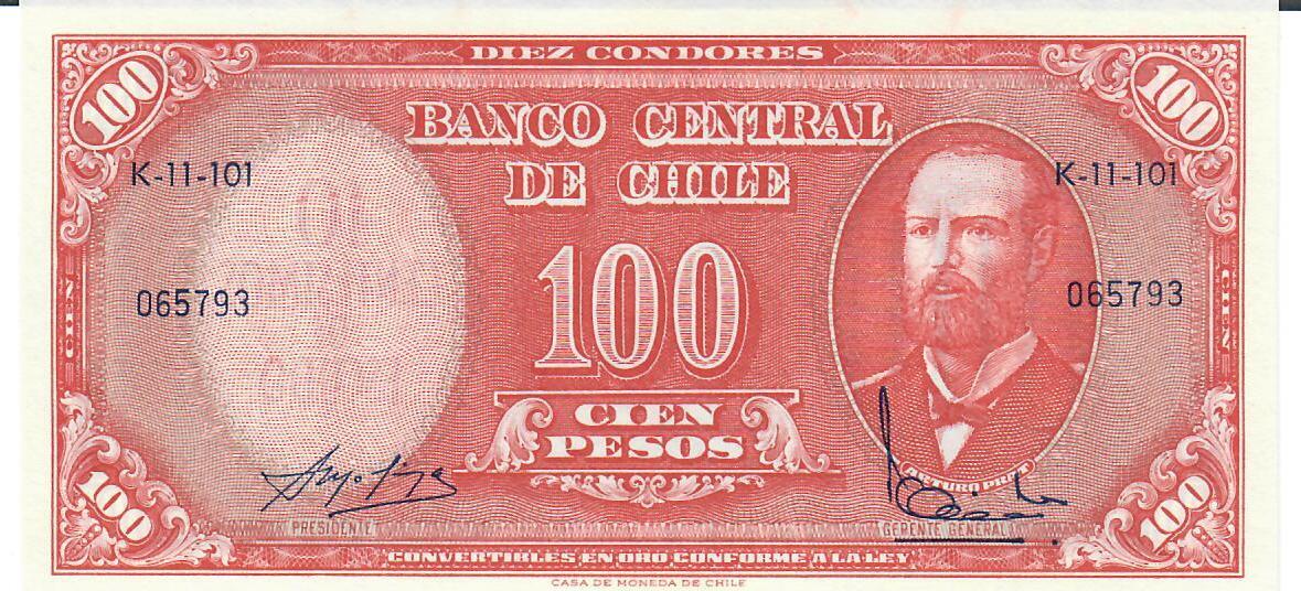 Chile 100 Pesos o.D.(1960-1961) Banknote Geldschein unc | MA-Shops
