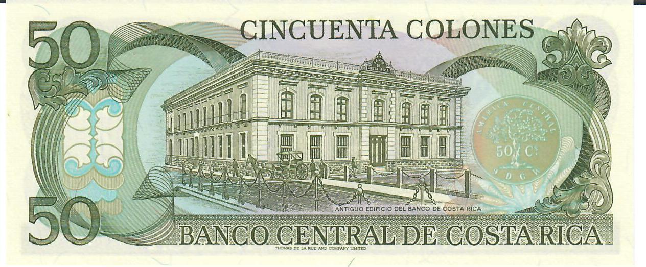 Costa Rica 50 Colones 1993 Banknote Geldschein unc | MA-Shops