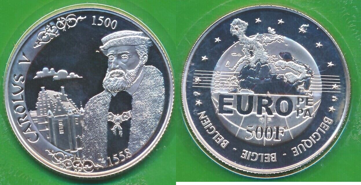 Belgien 500 Frank 2000 silbermünze Kaiser Karl V. Proof | MA-Shops