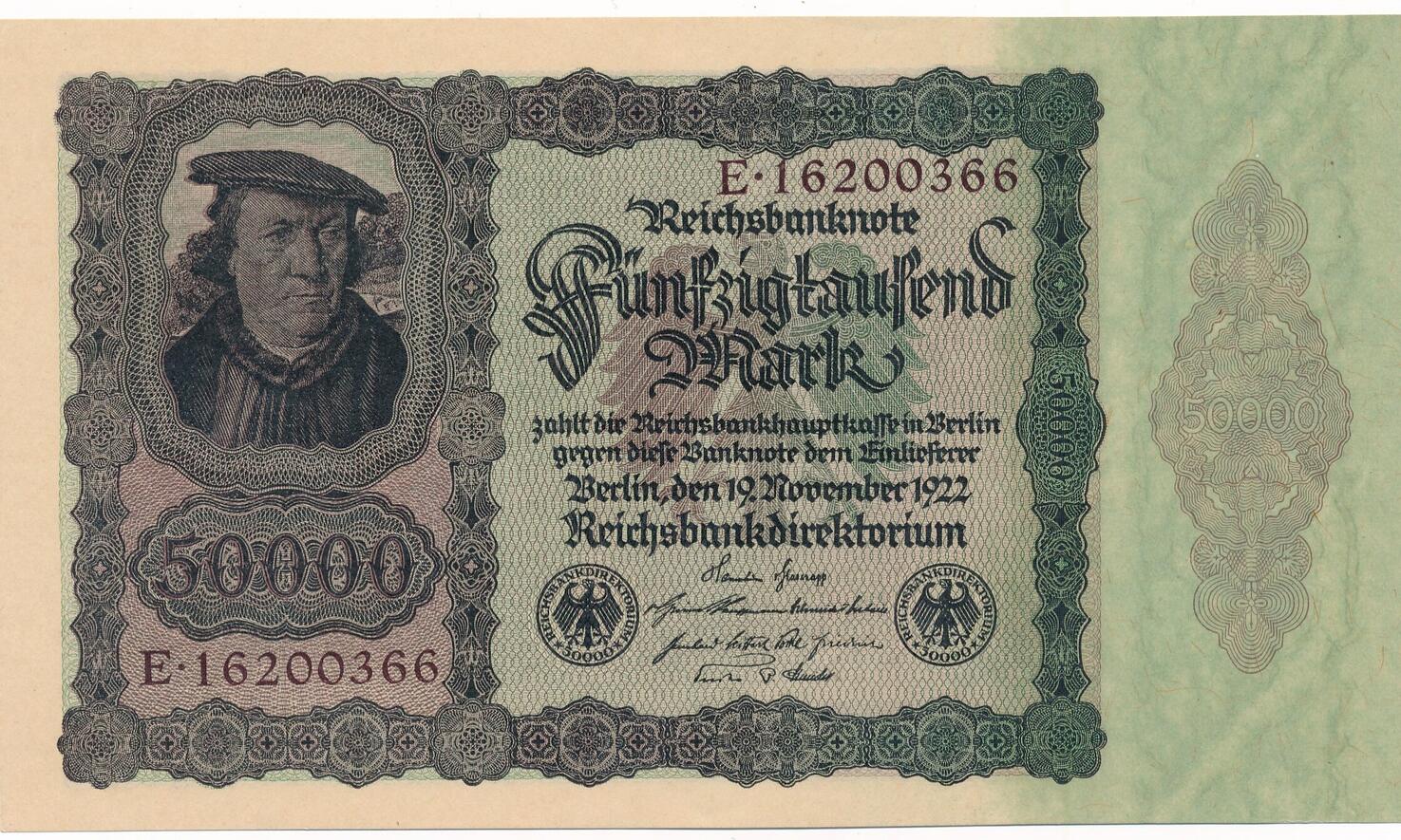 Deutschland Deutsches Reich 50 Tausend Mark Reichsbanknote 19.11.1922 ...