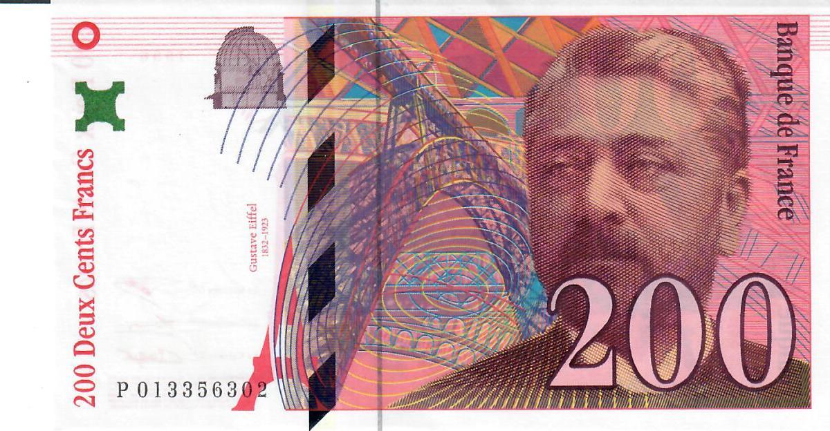 Frankreich 200 Frank 1996 Banknote Geldschein unc | MA-Shops
