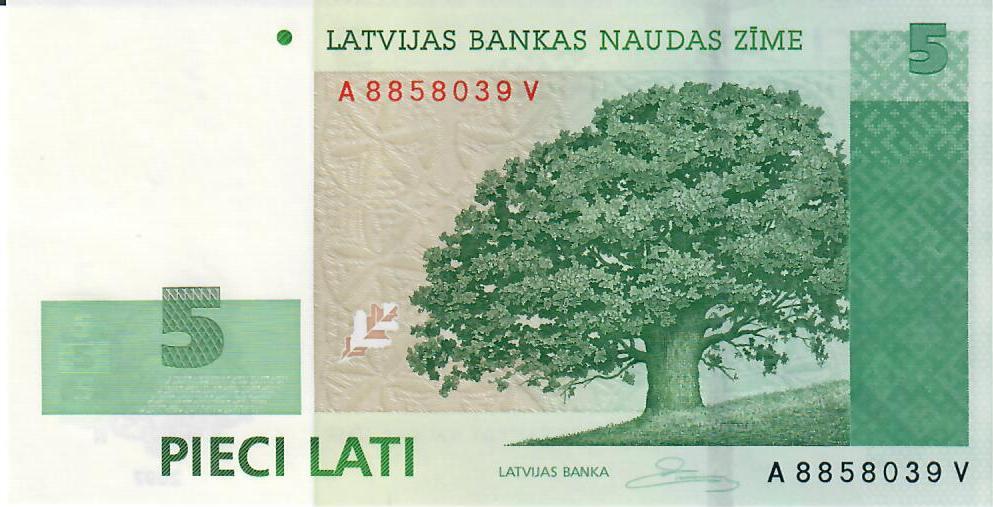 Lettland 5 Lati 2007 Banknote Geldschein unc | MA-Shops