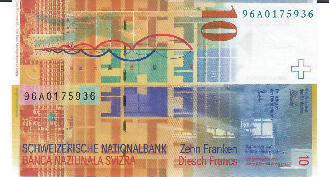 Schweiz 10 Franken o.D.(1996) Banknote Geldscheine unc | MA-Shops