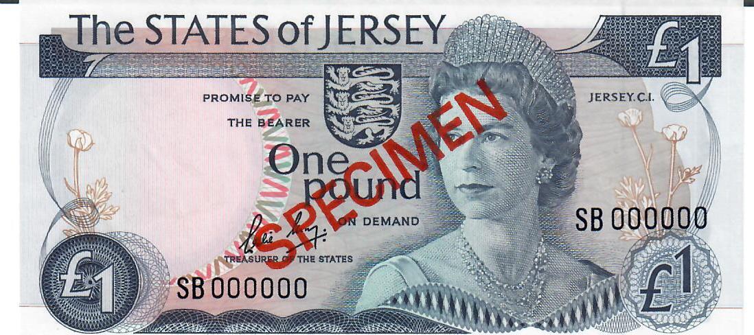 Jersey 1 Pound o.D.(1976-1988) Banknote Geldscheine Specimen unc | MA-Shops