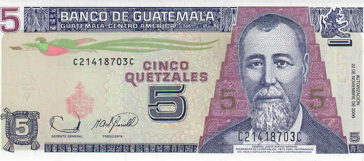 Guatemala 5 Quetzales 2006 Banknote Geldscheine unc | MA-Shops