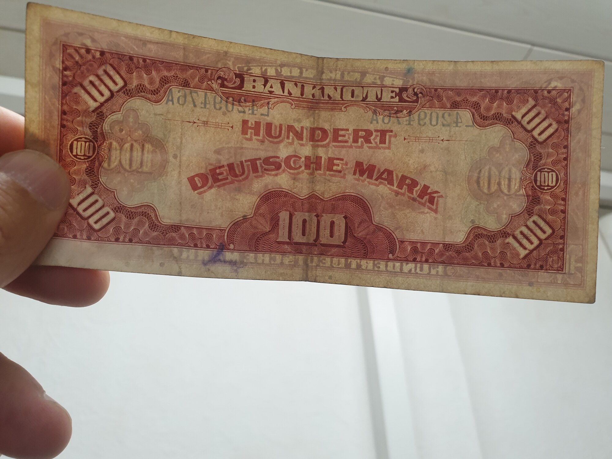 Deutschland 100 Mark 1948 Geldschein Banknote, Roter Hunderter, Bank ...