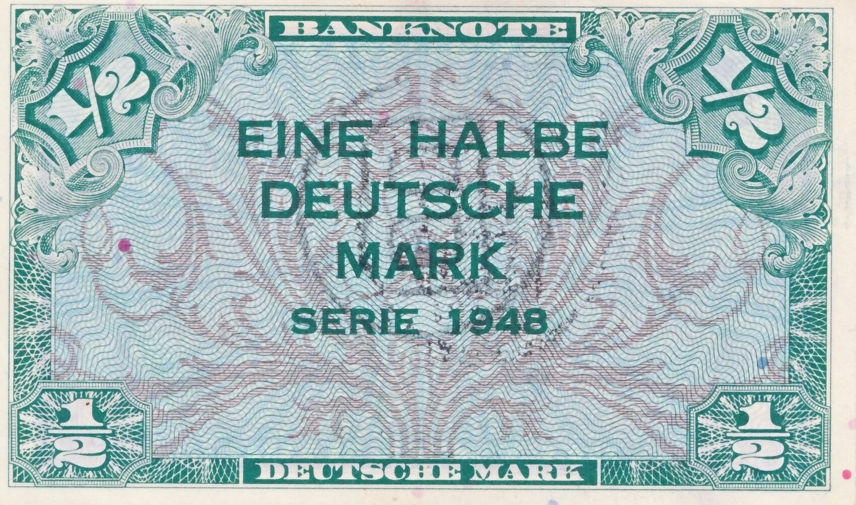 Deutschland BRD 1/2 Deutsche Mark, DM 1948 Geldschein Banknote, ohne ...