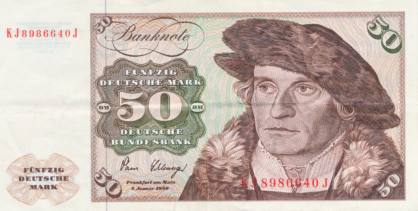 Deutschland BRD 50 Mark DM 1980 Banknote Deutsche Bundesbank ...