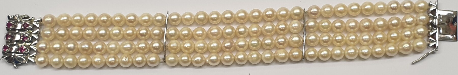 Perlenschmuck Perlenarmband 4 reihiges Armband 14K 585er Gold Verschluß ...