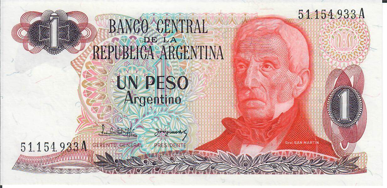 Argentinien 1 Peso o.D.(1983-85) Banknote Geldscheine unc | MA-Shops
