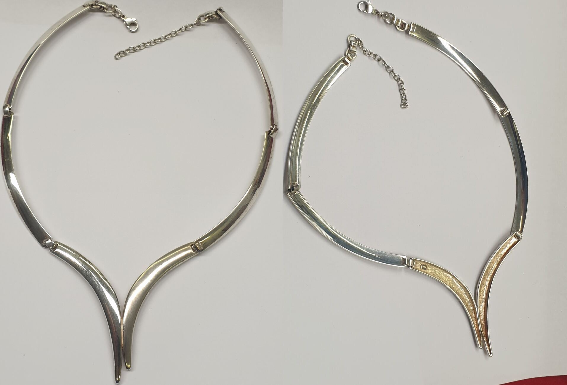 Silberschmuck 925er Silber Kette Collier Silbercollier Silberkette getragen, mit Gebrauchsspuren ...