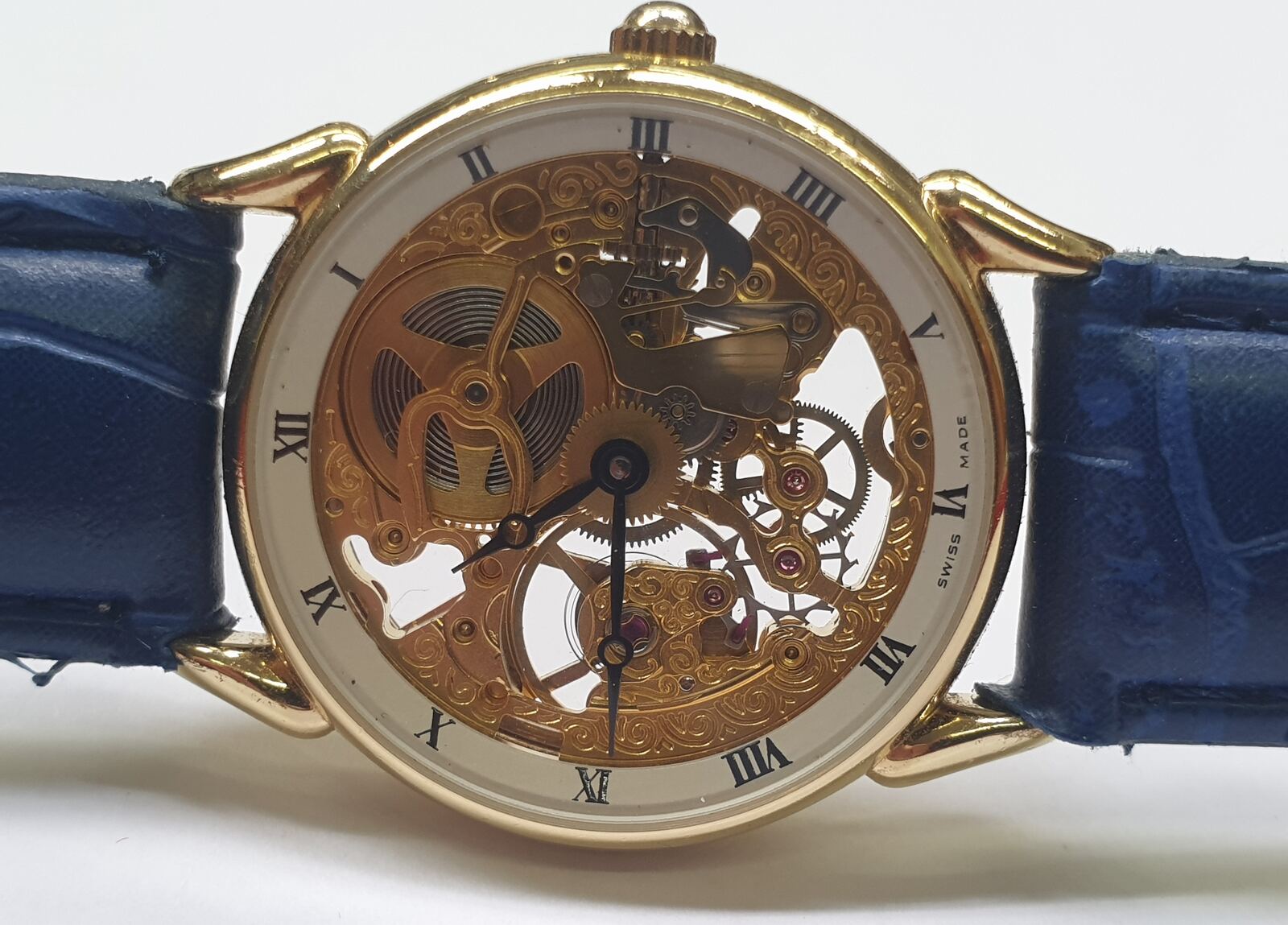 Schweiz mechanisch Armbanduhr vergoldet Skelettuhr Skelett Uhr ...