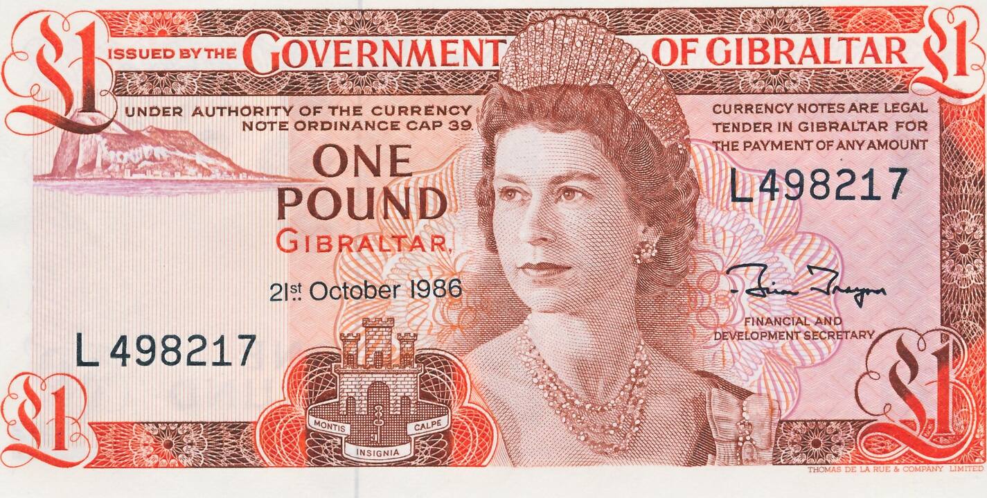 Gibraltar 1 Pound 1986 Geldschein Banknote unc | MA-Shops