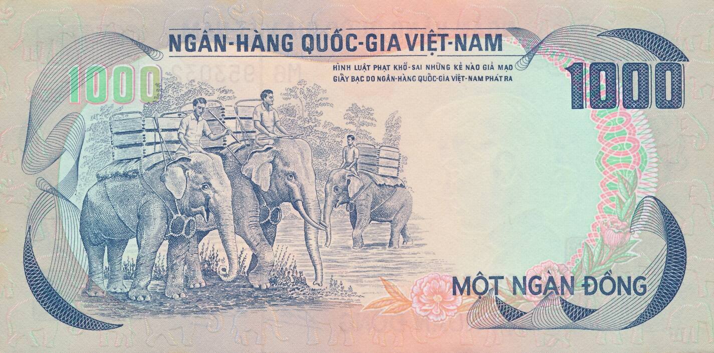 Viet Nam Vietnam 1000 Dong (1972) Banknote Südvietnam unc | MA-Shops