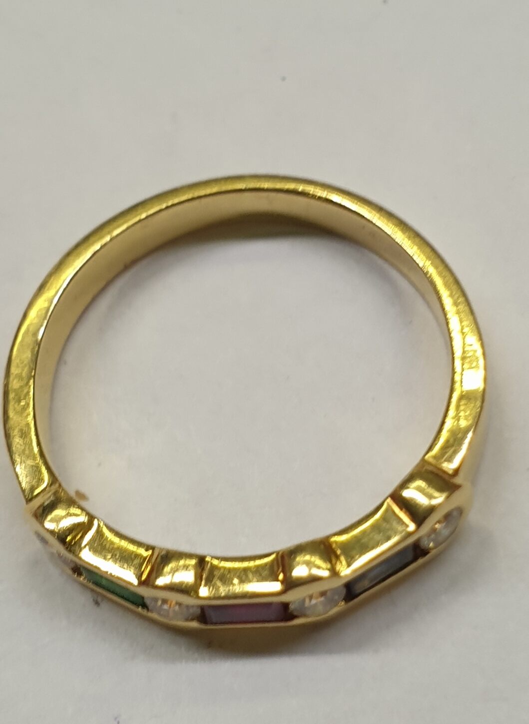 Goldschmuck Brillantenschmuck 14K 585er Gold Goldring mit Smaragd Rubin ...