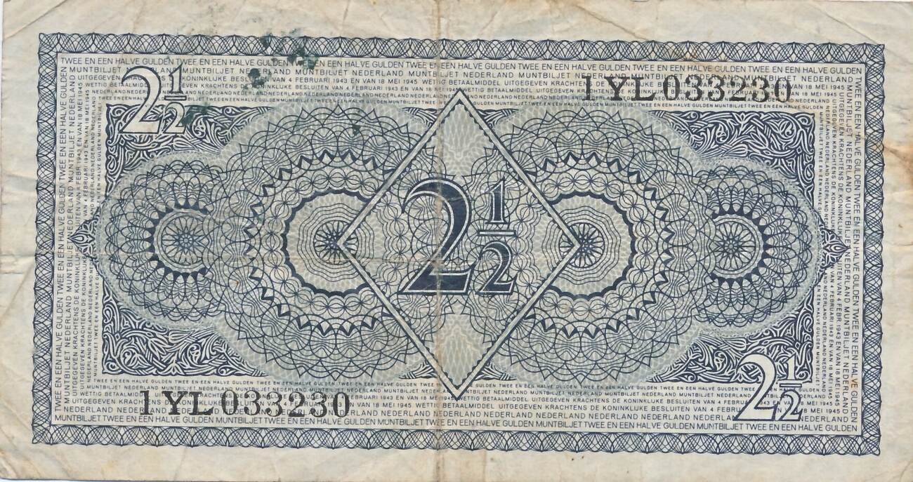 Niederlande 2 1/2 Gulden 1949 Geldschein Banknote VF | MA-Shops