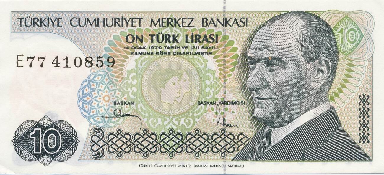 Türkei Türkiye Cumhuriyeti 10 Lira (1979) On Lira, Atatürk unc- | MA-Shops