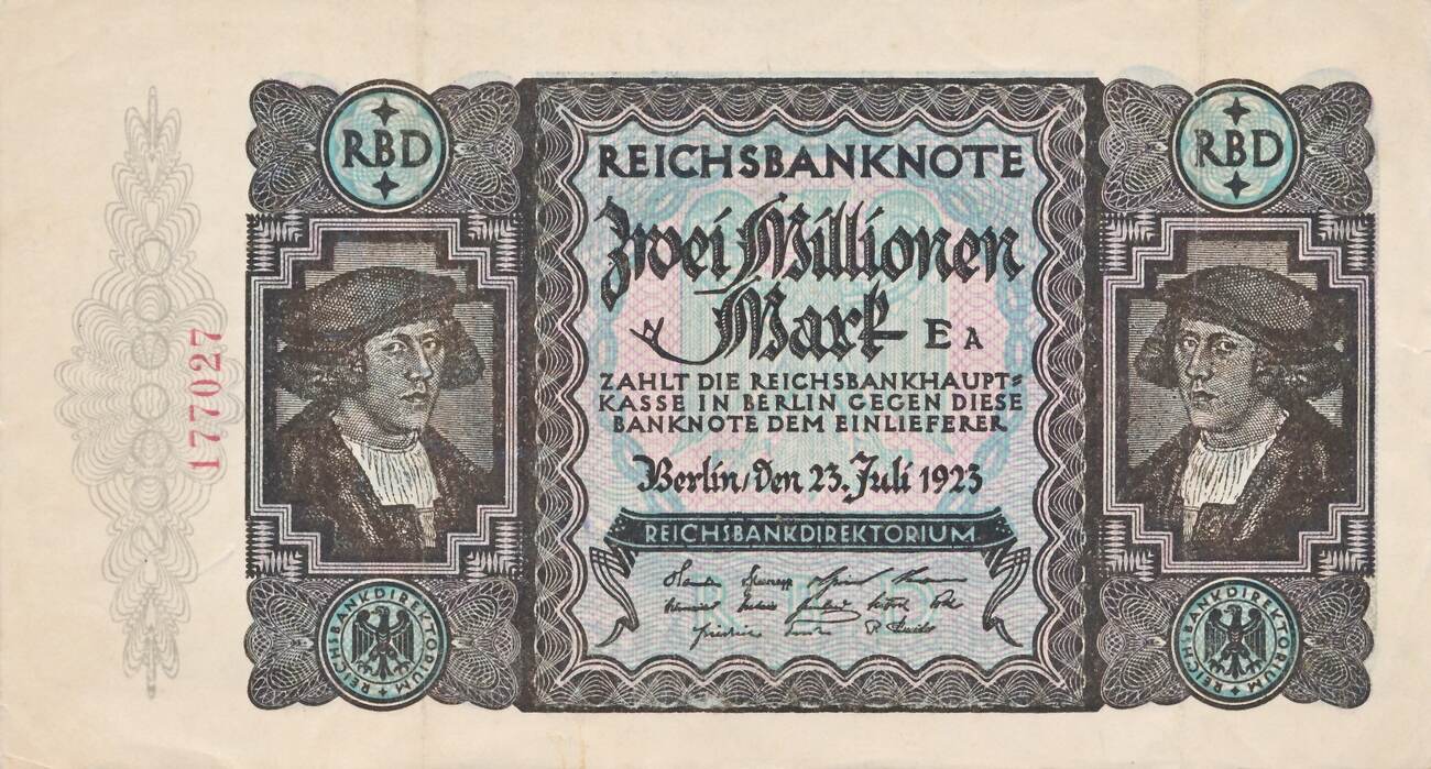 Deutschland Deutsches Reich 2 Millionen Mark, Reichsbanknote 1923 ...