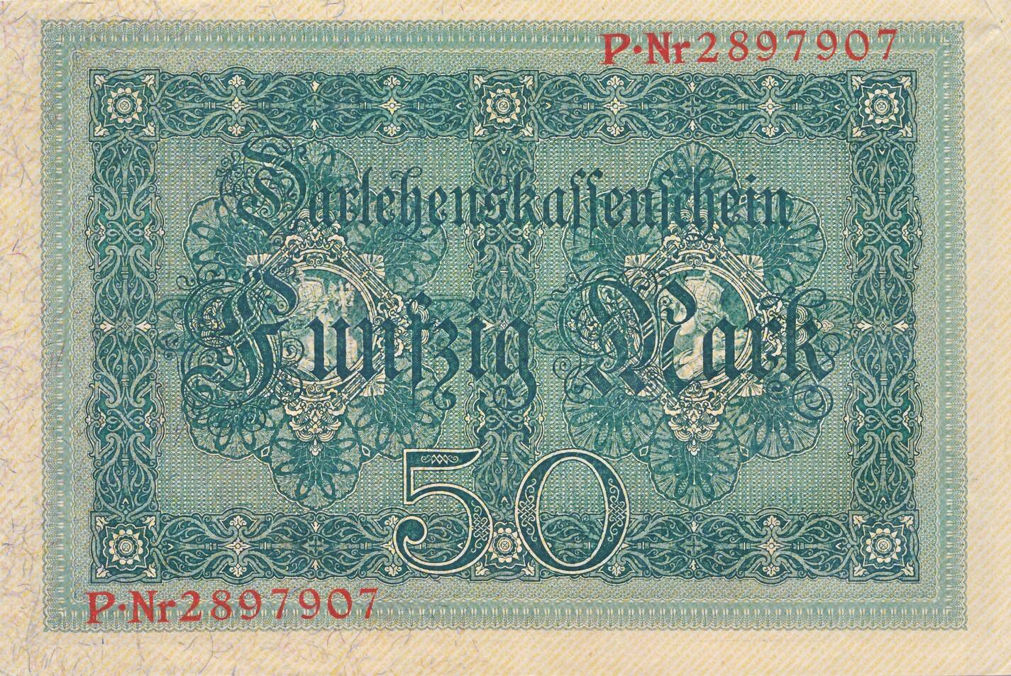 Deutschland Deutsches Reich 50 Mark Darlehenskassenschein 1914 KN ...