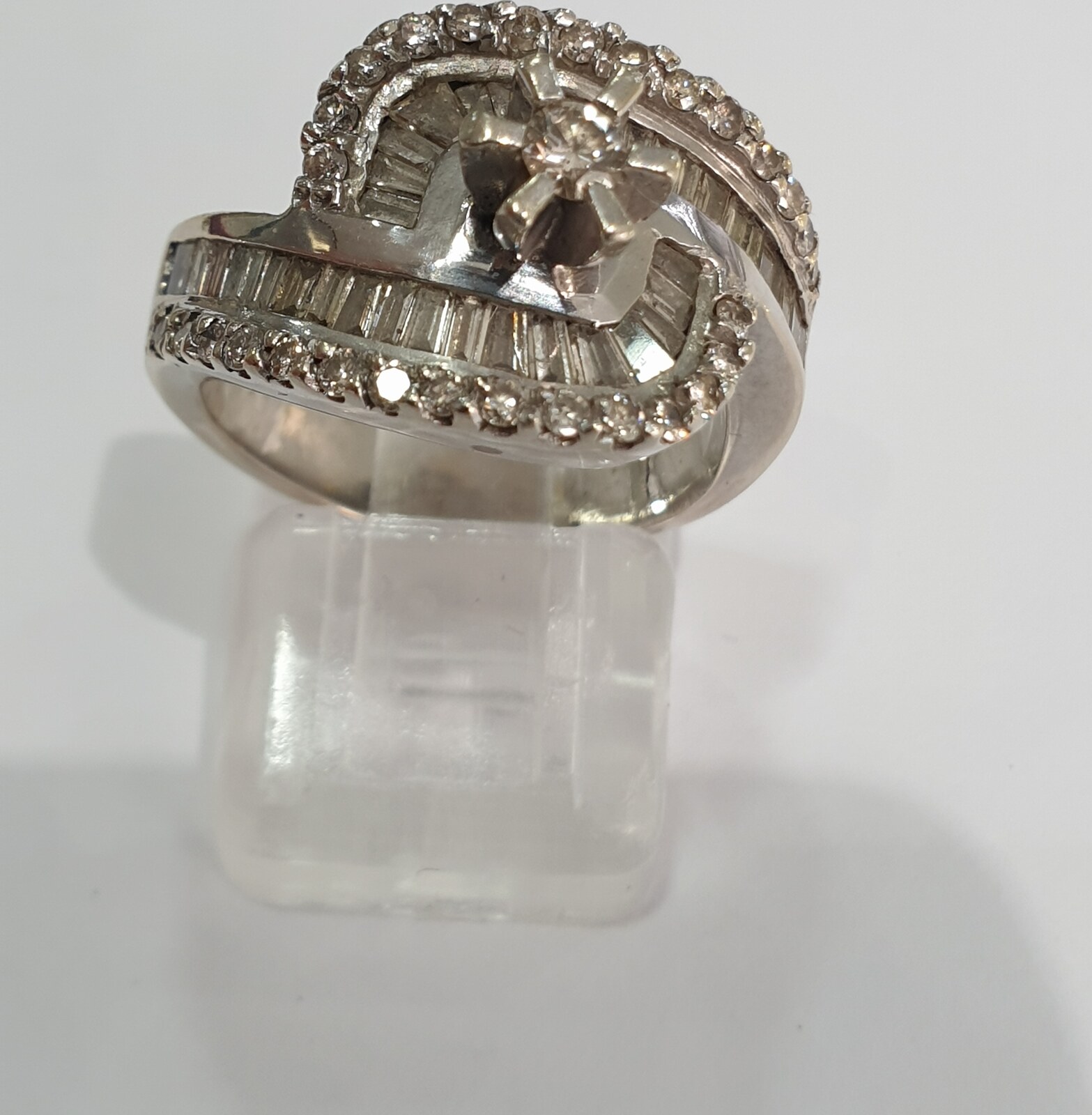 Goldschmuck, Weissgold 18K Gold Ring 750er Brillantring mit 57 ...