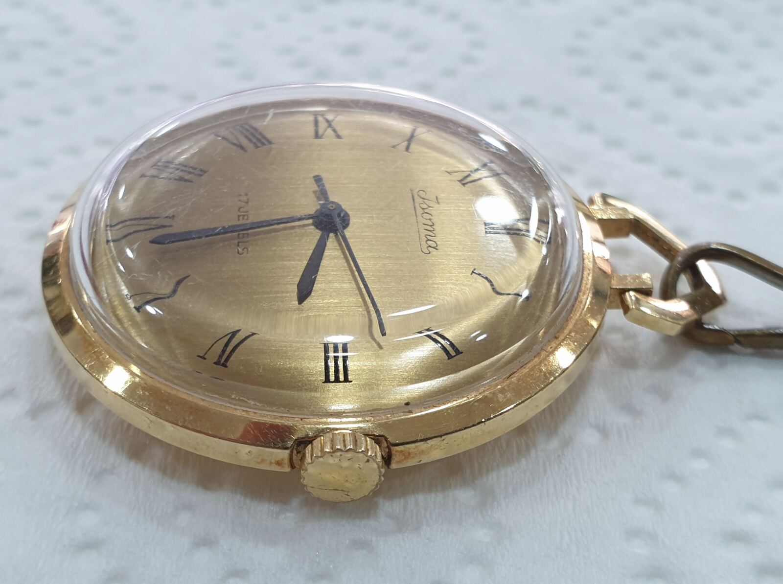 Mechanische Taschenuhr vintage Uhr Isoma Taschenuhr mit Kette ...