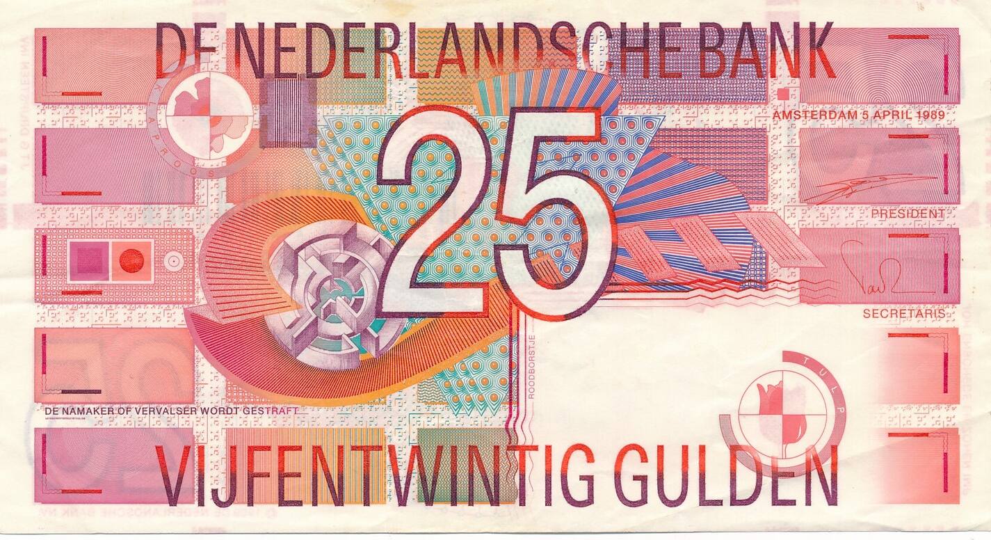 Niederlande 25 Gulden 1989 Banknote EF | MA-Shops