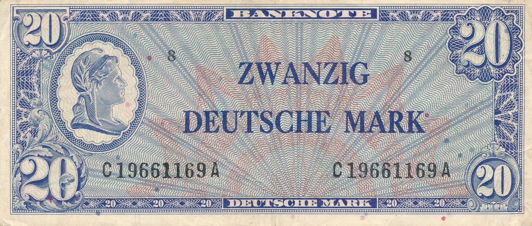 Deutschland BRD 20 Deutsche Mark, Bank Deutscher Länder (1948) Banknote ...