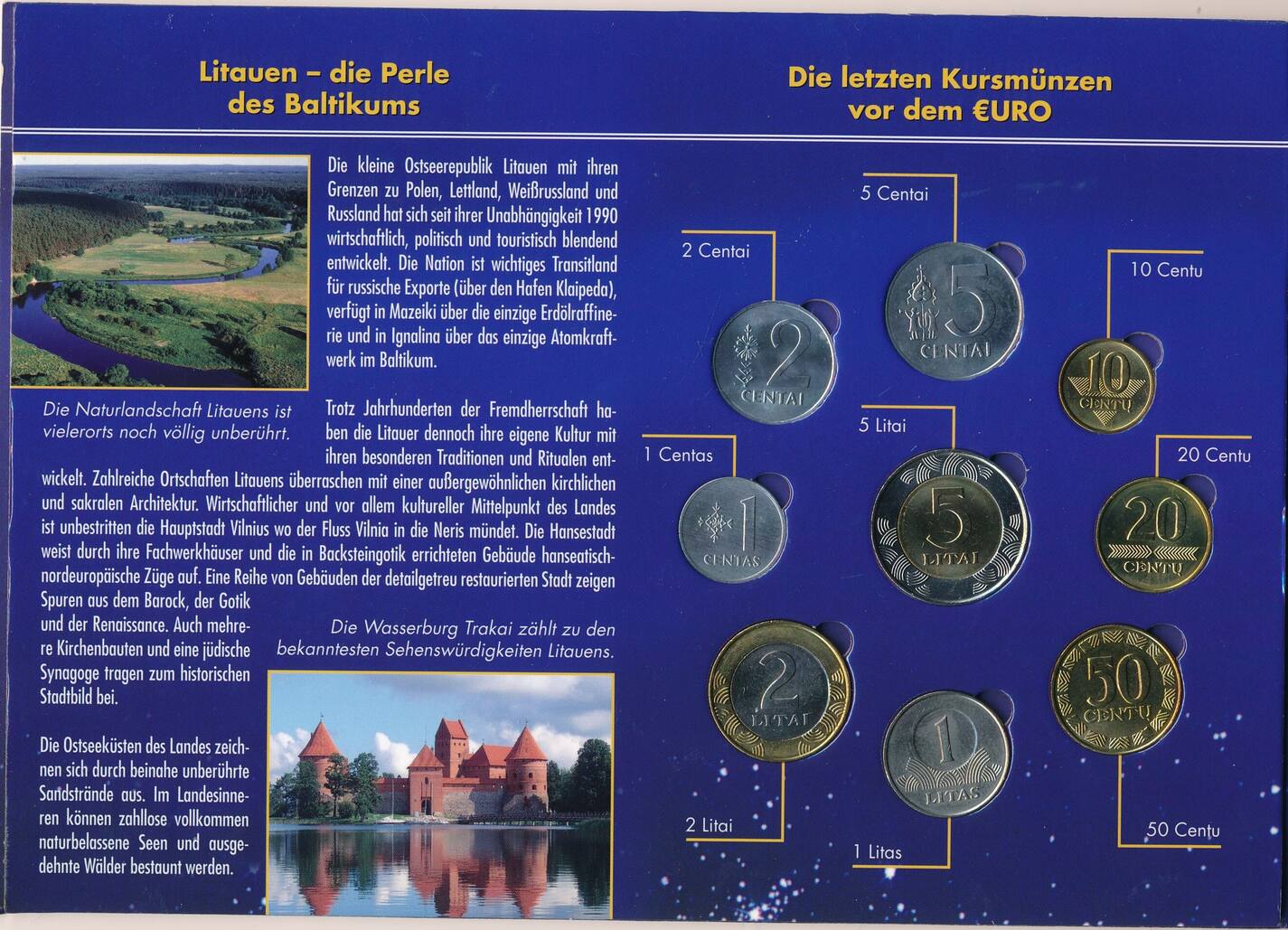 Litauen 3,88 Euro 1 ,2, 5, 10, 20, 50 Centas Centai Centu 2015 ...