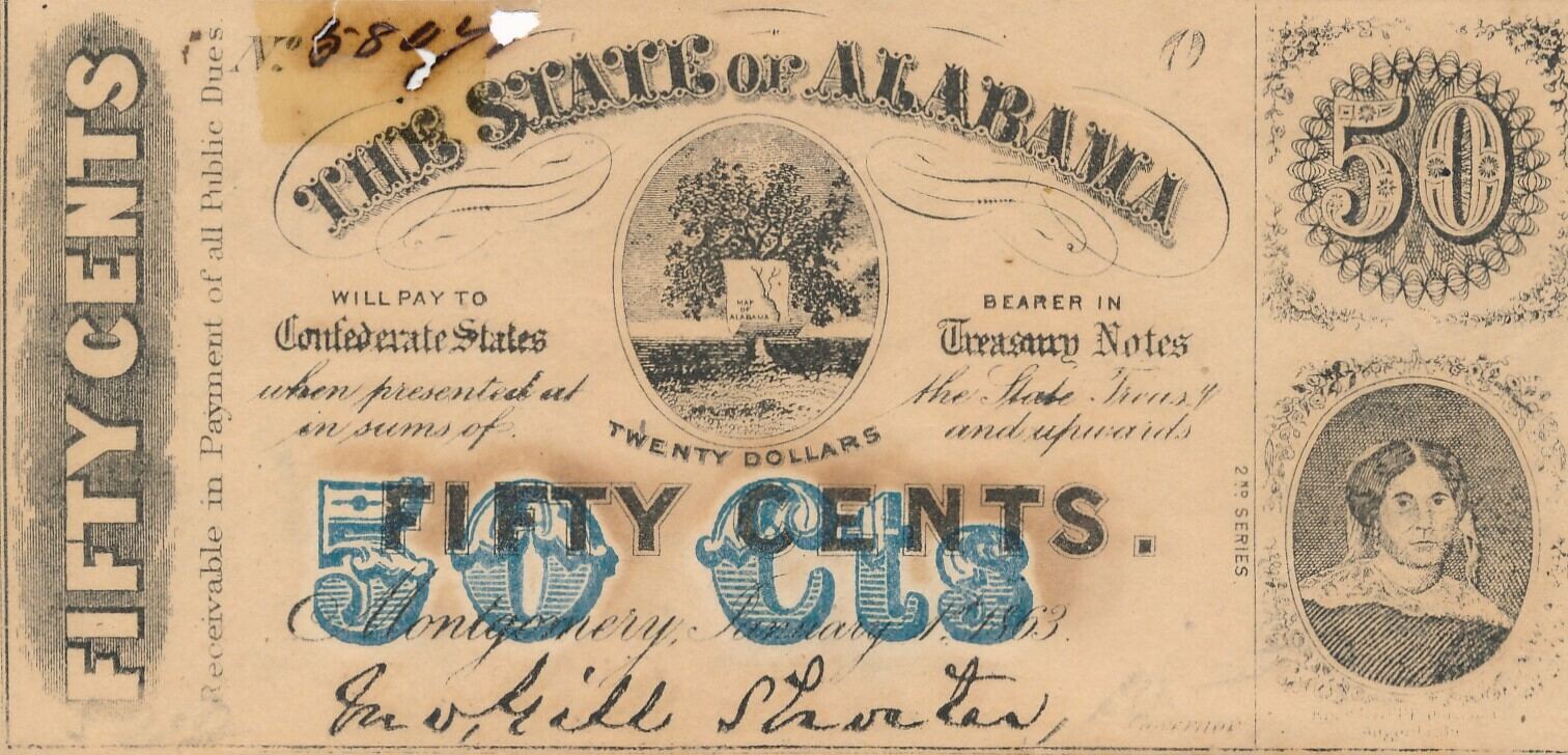 USA - Vereinigte Staaten v. Amerika 5 Cents 1863 Banknote, State of ...