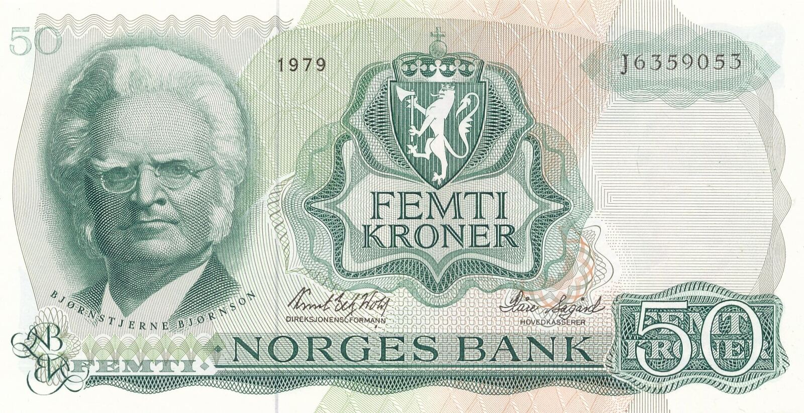 Norwegen 50 Kroner Kronen 1979 Femti Kroner, Norges Bank unc | MA-Shops