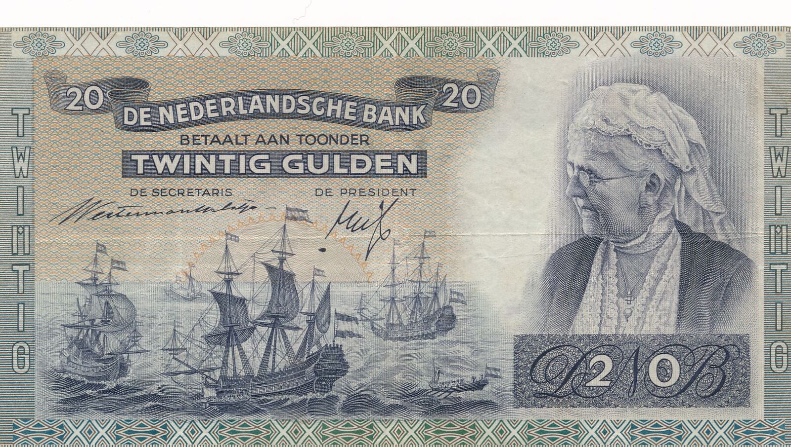 Niederlande 20 Gulden 1940 Twintig Gulden EF Mittelknick | MA-Shops