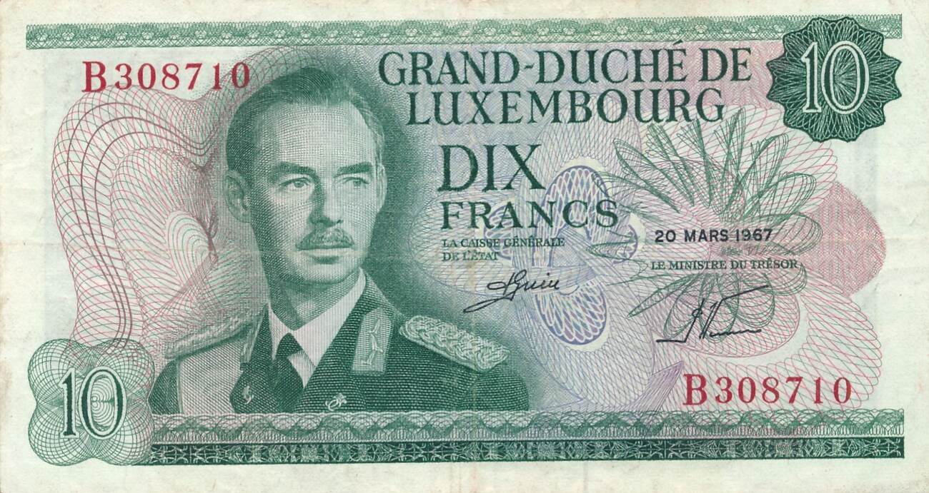 Luxemburg / Luxembourg 10 Francs 1967 VF | MA-Shops