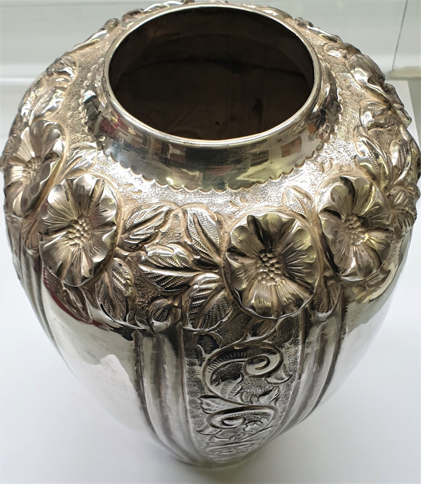 Antikware Große Vase Silbervase 900 Silber, Bauchvase, Blumenvase ...