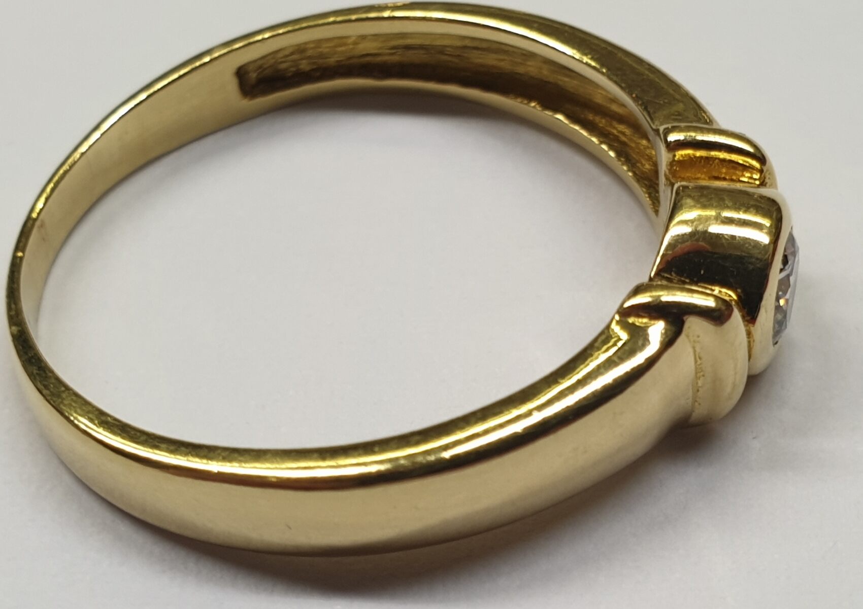 Goldschmuck, Gelbgold 14K 858er Gold Ring mit Brillant Brillantring Goldring mit normalen ...