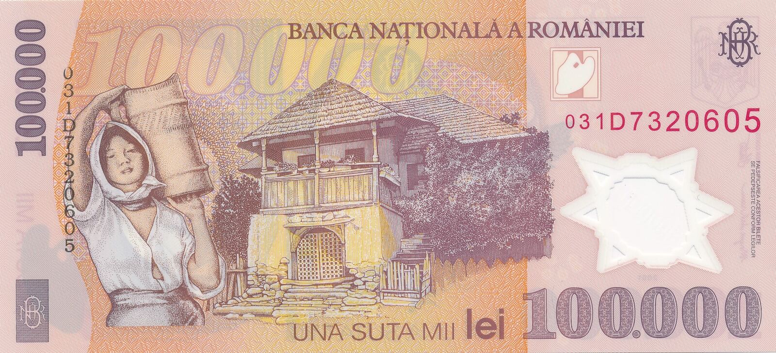 Rumänien 100000 Lei 20001 Romania - Una Suta Mii Lei unc | MA-Shops