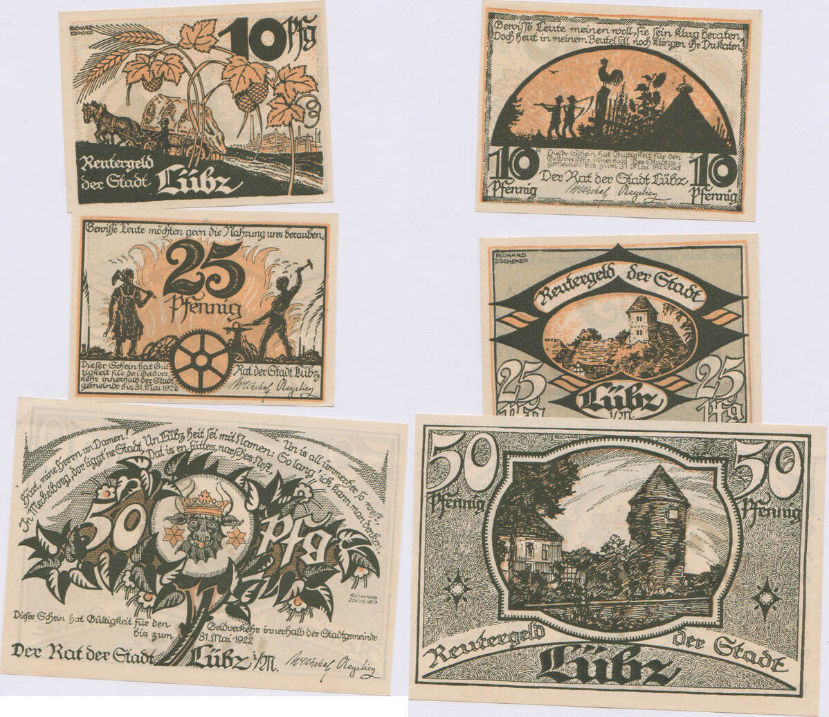 Deutschland-Altdeutschland 1922 Notgeld De 3 Scheine 10, 25 und 50 ...