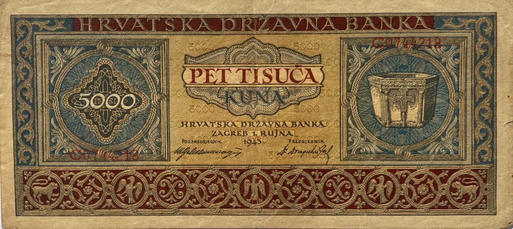 Kroatien 5000 Kuna 1943 aEF | MA-Shops