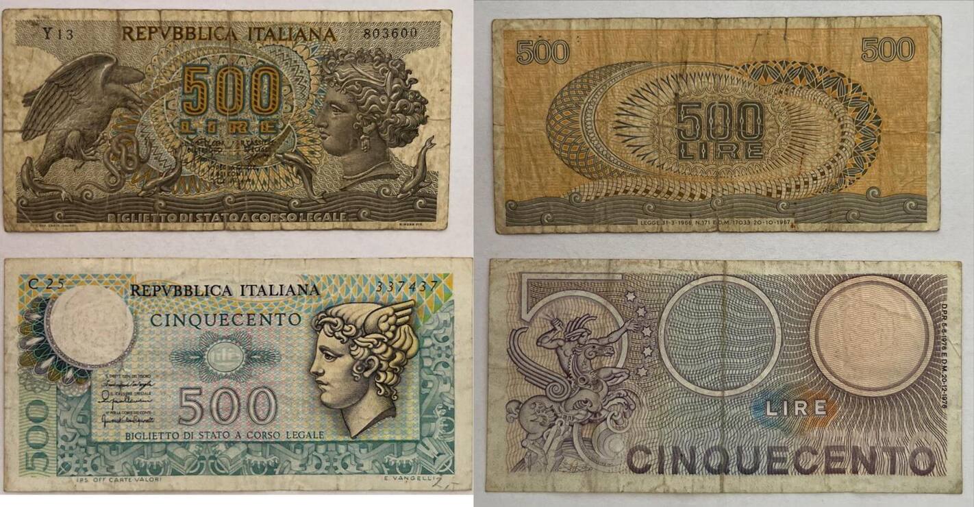 Italien 500 Lire (1970), (1976) IV, EF | MA-Shops