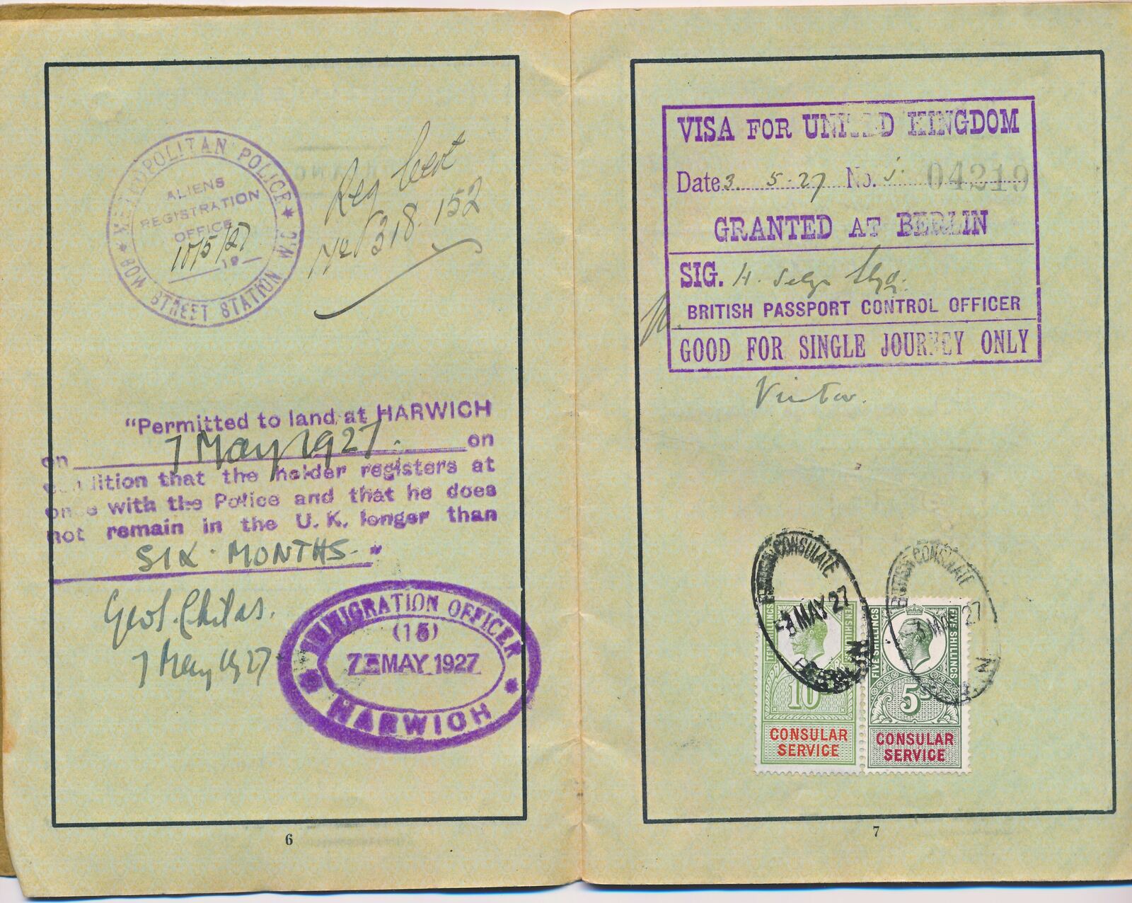 Deutschland Drittes Reich, Deutsches Reich Dokument 1926 Reisepass ...